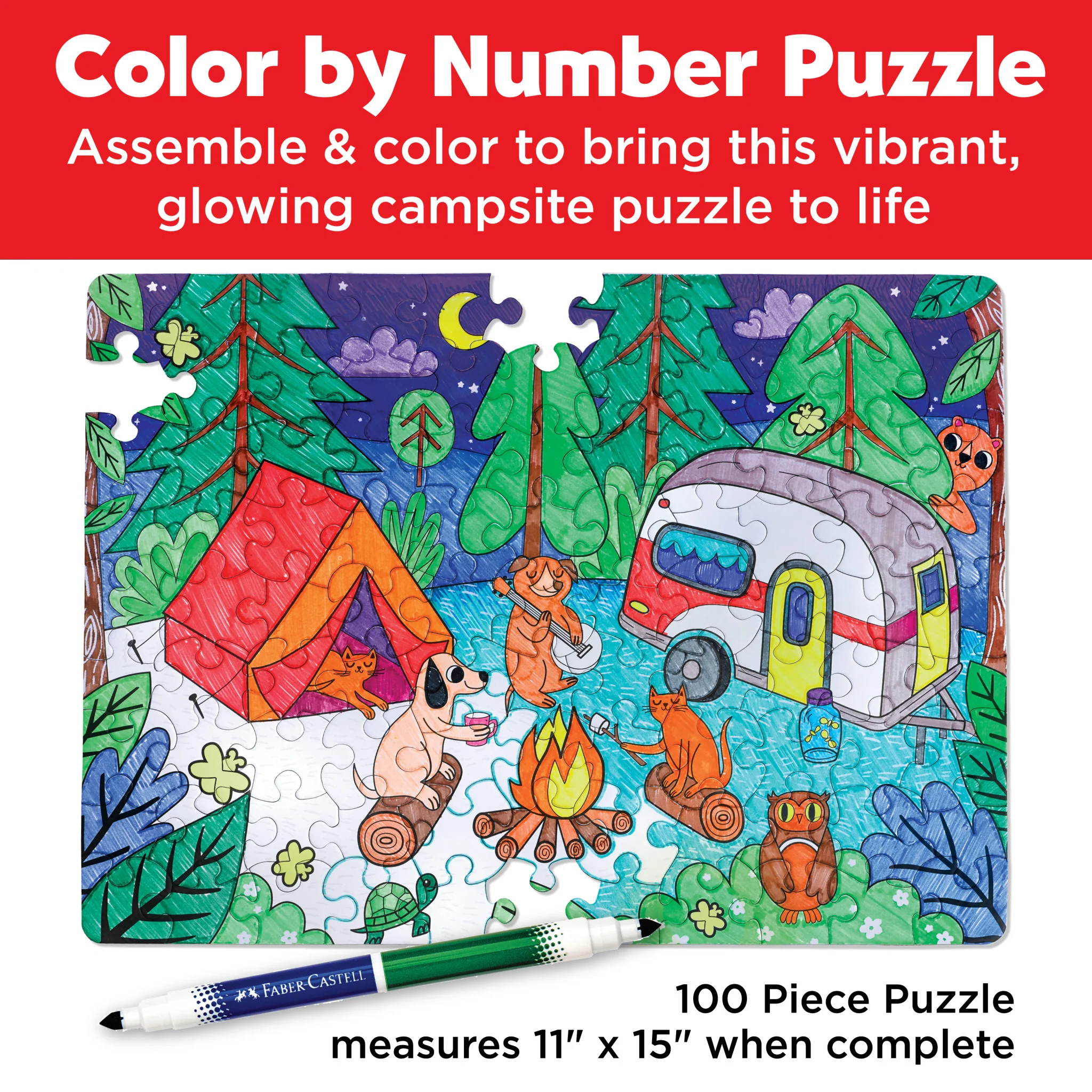Color By Number Puzzle - Camping - #FC14358 - Faber-Castell